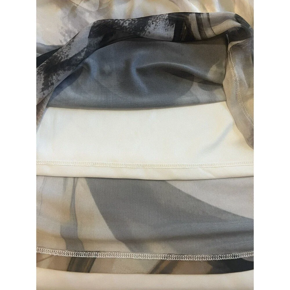 Worthington | Tops | Worthington Mesh Top L Abstract Watercolor Drape ...